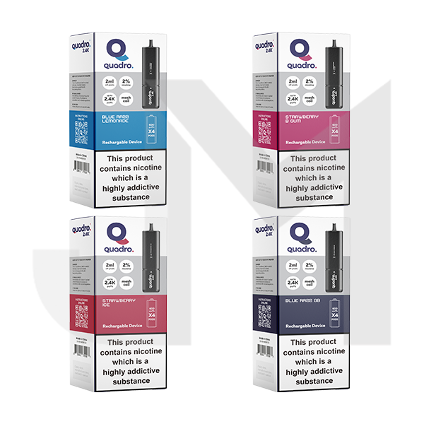 Quadro 2.4K Pod Vape Kit Black Series 2400 Puffs - JM Wholesale