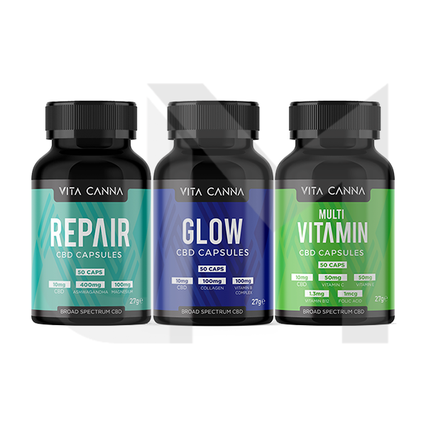 Vita Canna 500mg Broad Spectrum Functional CBD Vegan Capsules - 50 Cap