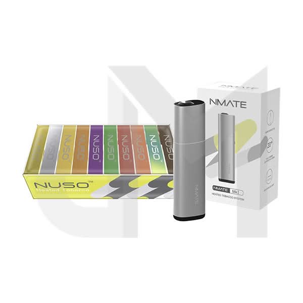 NUSO Heated Tobacco Sticks Starter Kit Pack - 4x tobacco, 6x fruity Pa