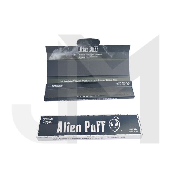 33 Alien Puff King Size Black Rolling Papers With Tips ( HP2216 )
