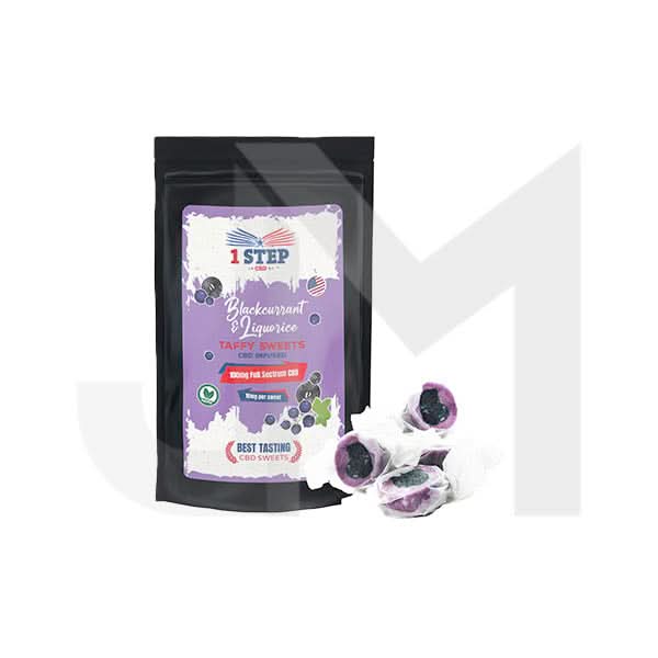 1 Step CBD 100mg Full Spectrum CBD Blackcurrant & Liquorice Taffy Grab