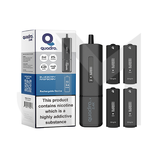 Quadro 2.4K Pod Vape Kit Black Series 2400 Puffs - JM Wholesale