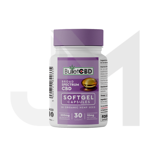 Bullet CBD 300mg Broad Spectrum CBD Soft Gel Capsules - 30 Caps – JM ...
