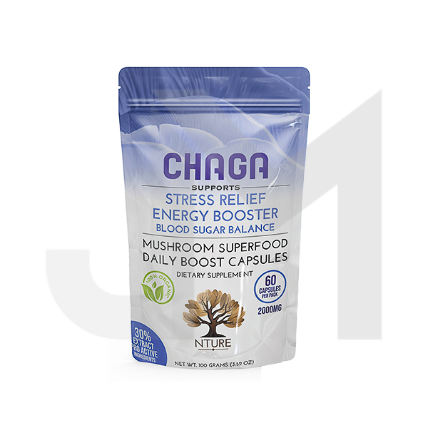 NTURE 2000mg Chaga Mushroom Capsules - 60 Caps