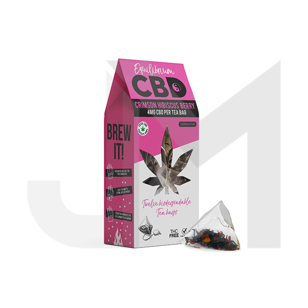 Equilibrium CBD Full Spectrum Crimson Hibiscus Berry Tea Bags Box of 1