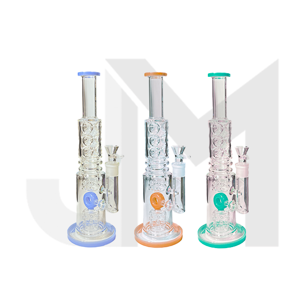 14" Large Glass Bong Mixed Colours -BG008 - GS1196