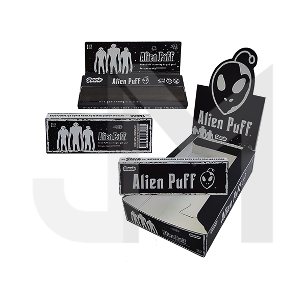 Alien Puff 1 1/4 Size Black Rolling Papers 25 Booklets (HP2125) – JM ...