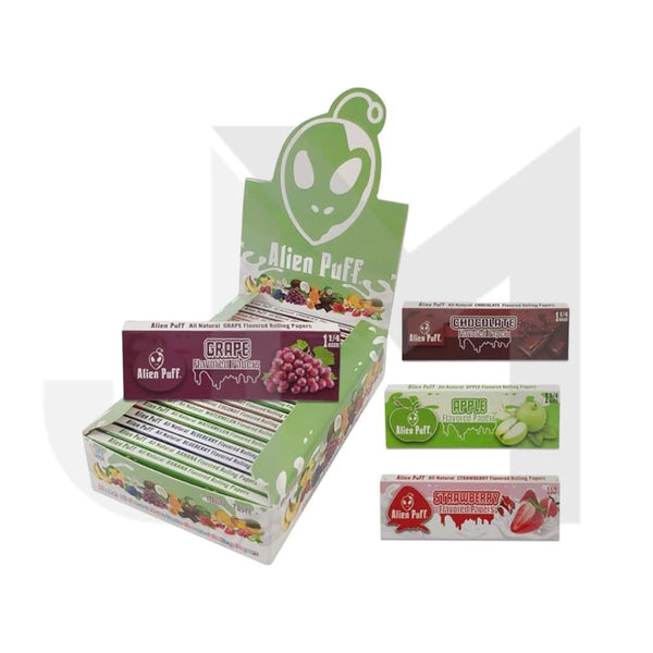 Alien Puff 1.25 Size Mixed Fruit Flavour Rolling Papers 20 Booklets ...
