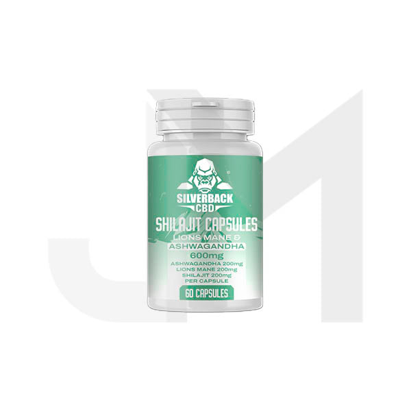 Silverback CBD 600mg Ashwagandha & Lion's Mane Infused Shilajit Capsul