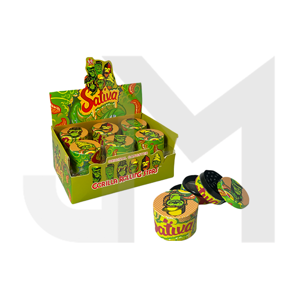 Gorilla Zinc Sativa Design 4 Parts Metal Tobacco Grinder Hybrid- PH691 ...