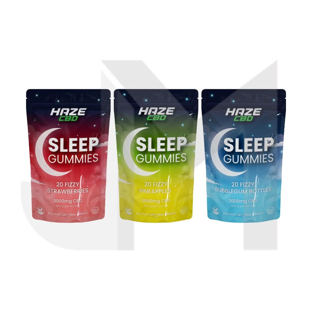 3000mg Haze CBD Sleep Night Gummies Bubblegum Bottles 20 Pcs | UK Wholesale