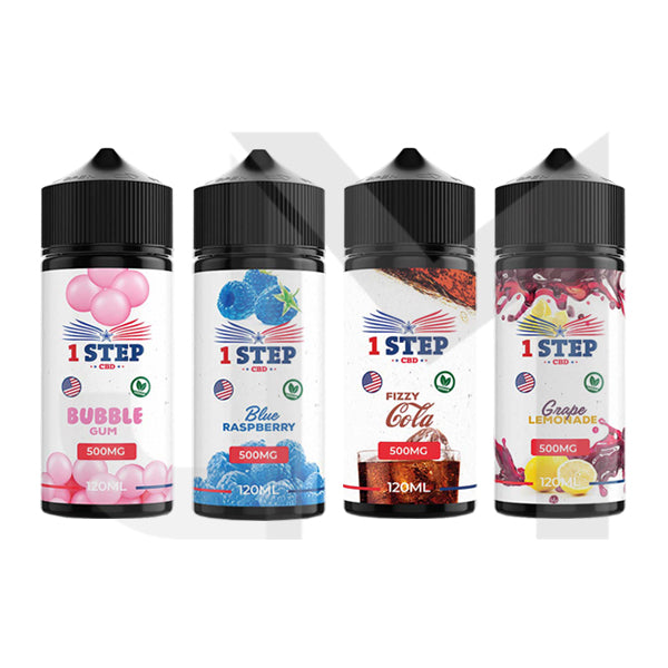 1 Step CBD 500mg CBD E-liquid 120ml (BUY 1 GET 1 FREE) – JM Wholesale Ltd