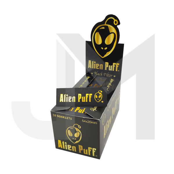 50 Alien Puff Black & Gold Filter Tips ( HP146 )