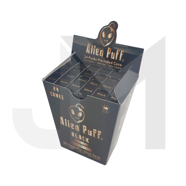 24 Alien Puff Black & Gold King Size Pre-Rolled Black Cones ( HP193AP ...